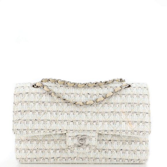 CHANEL | Bags | Chanel Vintage Classic Double Flap Bag Quilted Tweed ...